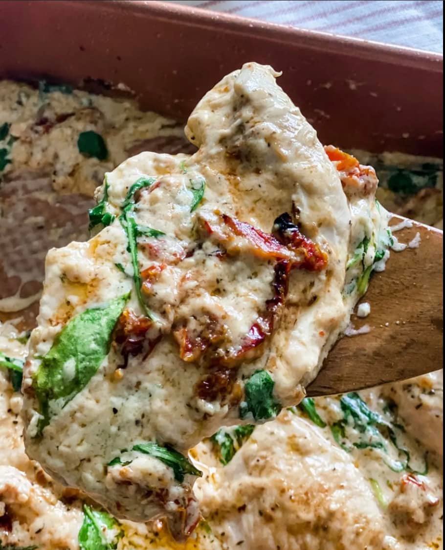 Lighter Creamy Tuscan Chicken Bake - Cool Diet Recipes