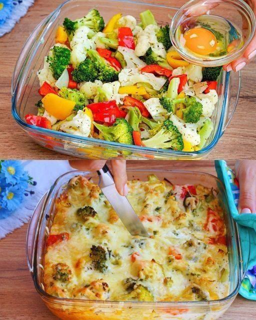Creamy Baked Broccoli with Tomatoes and Kale - Cool Diet Recipes